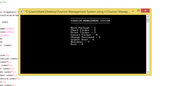 Tourism Management System Using C With Source Code Sourcecodester