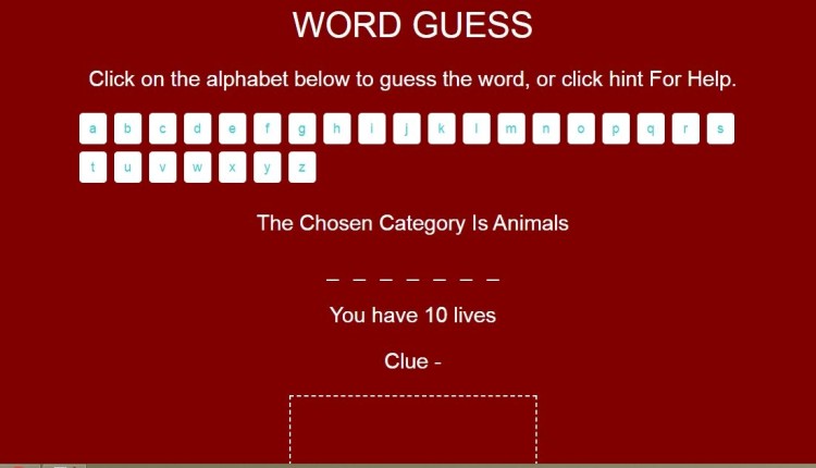 Word Guess Game Using Html And Css In Vanillajs With Source Code 2959