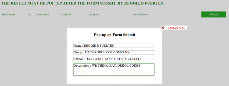 Pop Up On Form Submit Sourcecodester 5895