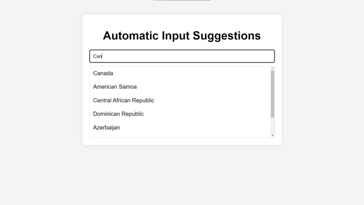 Automatic Input Suggestions Using Html Css And Javascript With Source 2996