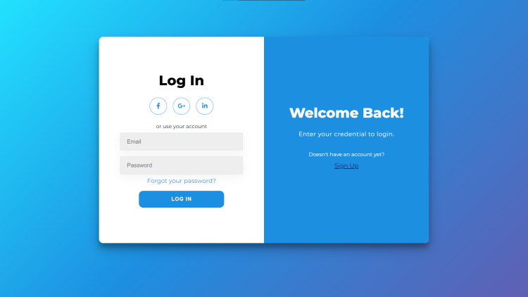Animated Log In And Sign Up Form Using Html Css And Javascript With Source Code Sourcecodester