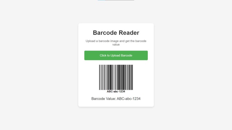 Barcode Reader Via Upload Using Html Css And Javascript With Source Code Sourcecodester