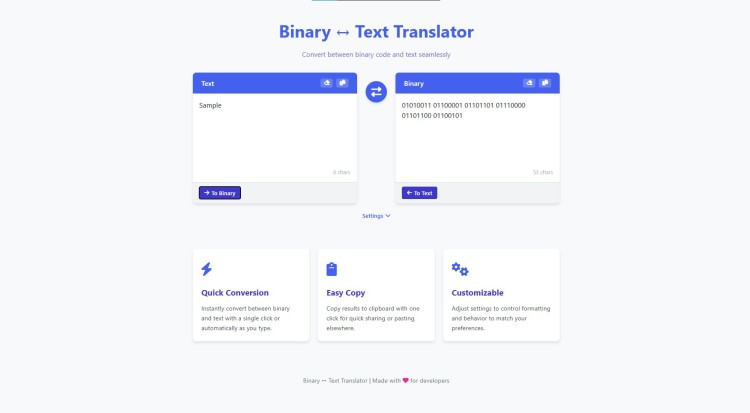 Binary Text Translator Using Html Css And Javascript With Source 9044