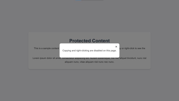 Content Copy Protection Using Html Css And Javascript With Source Code Sourcecodester
