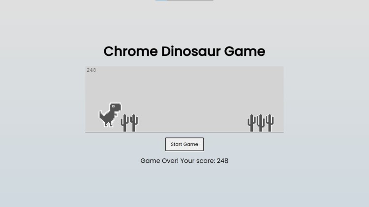 Chrome Dinosaur Game Using Html Css And Javascript With Source Code Sourcecodester