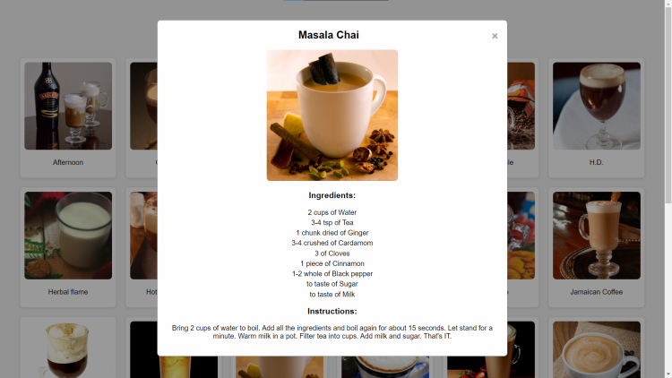 Coffee Recipe App Using Html Css And Javascript With Source Code Sourcecodester