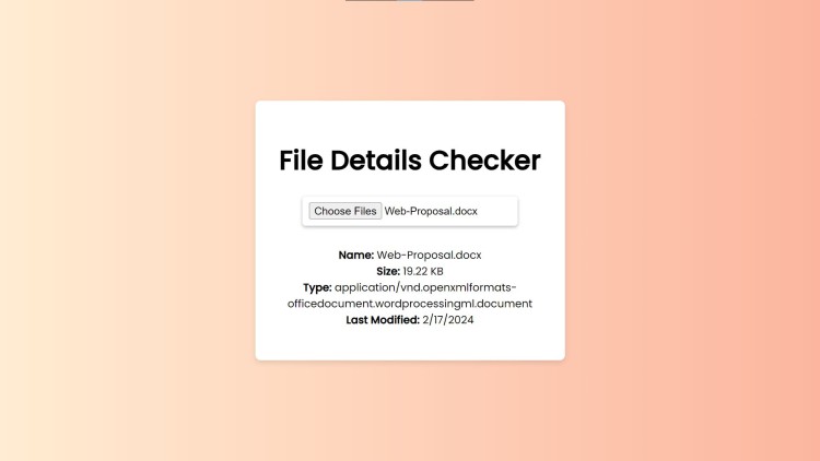 File Details Checker Using Html Css And Javascript With Source Code Sourcecodester