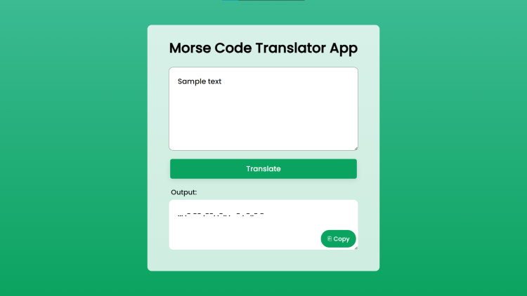 Morse Code Translator App Using Html Css And Javascript With Source Code Sourcecodester