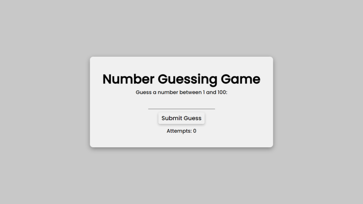 Number Guessing Game Using Html Css And Javascript With Source Code Sourcecodester