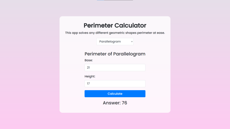 Perimeter Calculator App Using Html Css And Javascript With Source Code Sourcecodester 3067