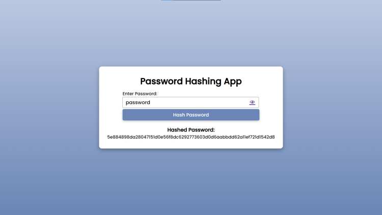 Password Hashing App Using Html Css And Javascript With Source Code Sourcecodester 1776