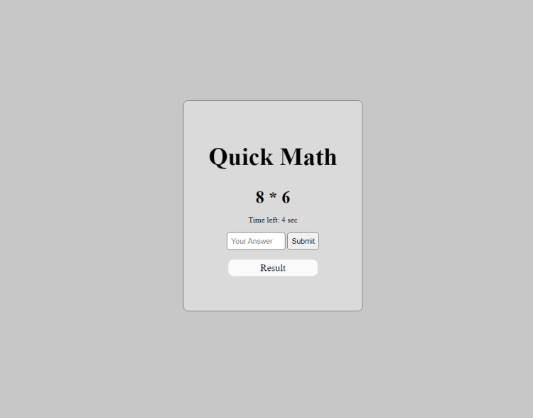 Quick Math Using HTML, CSS and JavaScript with Source Code | SourceCodester Quick Math Using HTML, CSS and JavaScript with Source Code | SourceCodester