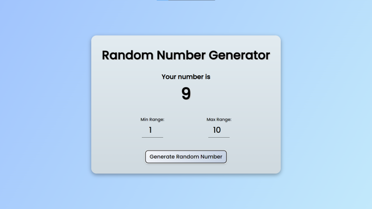 Random Number Generator Between Given Length Using Html Css And Javascript With Source Code