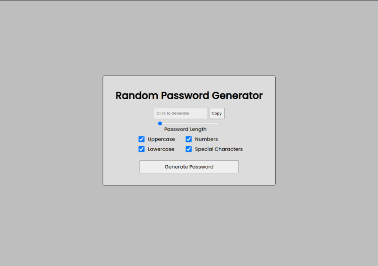 Random Password Generator Using Html Css And Javascript With Source