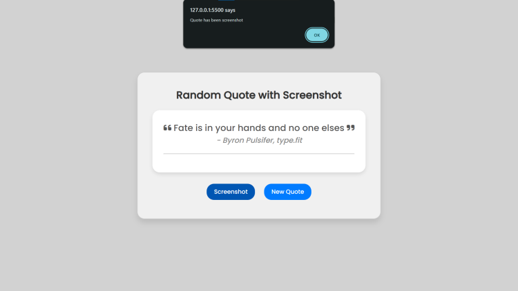 Random Quote With Screenshot Using Html Css And Javascript With Source