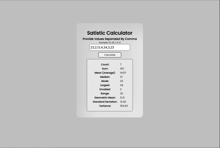 Statistical Calculator Using Html Css And Javascript With Source Code Sourcecodester