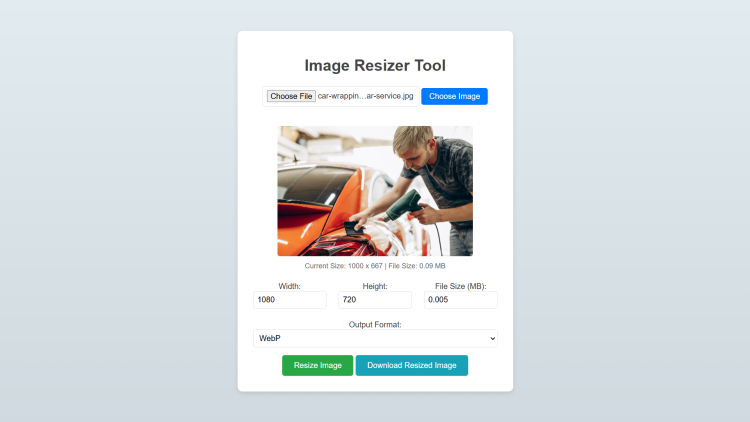 Image Resizer Tool Using Html Css And Javascript With Source Code Sourcecodester