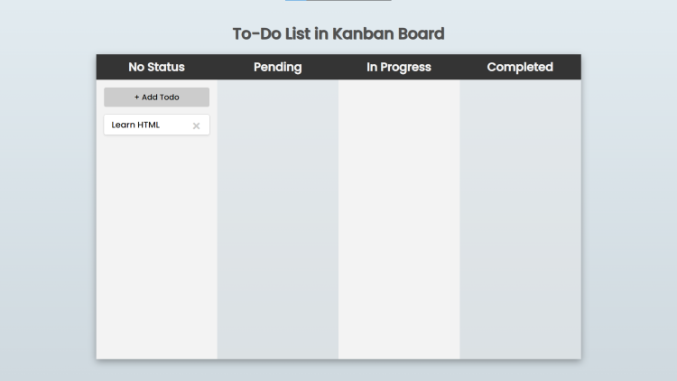 To Do List In Kanban Board Using Html Css And Javascript With Source Code Sourcecodester