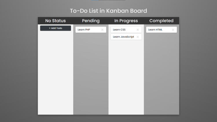 Todo List in Kanban Board Using PHP and MySQL with Source Code ... Todo List in Kanban Board Using PHP and MySQL with Source Code ...