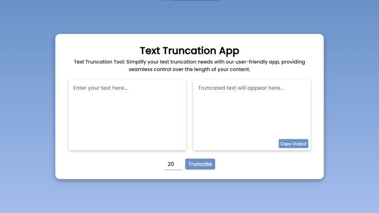 Text Truncation App Using Html Css And Javascript With Source Code Sourcecodester