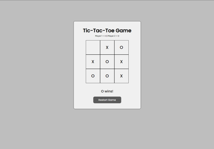 Tic Tac Toe 2 Players And Vs Computer Using Html Css And Javascript With Source Code