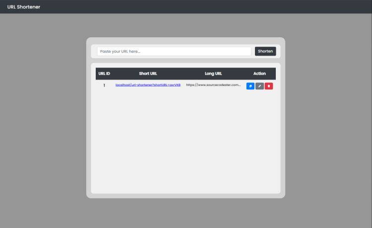 Url Shortener Using Php With Source Code Sourcecodester