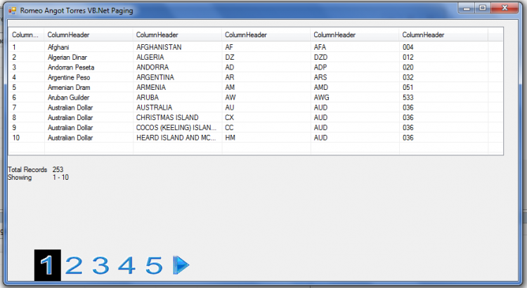 Paging Pagination In Vb Free Source Code Projects And Tutorials