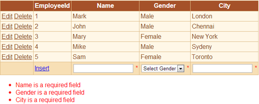 Insert Delete Update In Gridview Using Aspnet Sourcecodester