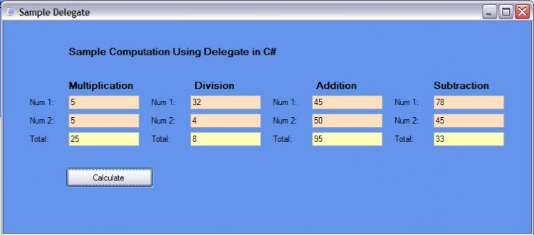 Object Oriented Computation using Delegate | SourceCodester Object Oriented Computation using Delegate | SourceCodester