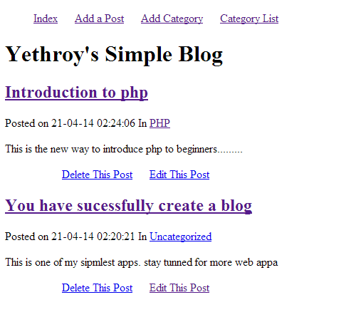 Simple Php Blog Sourcecodester