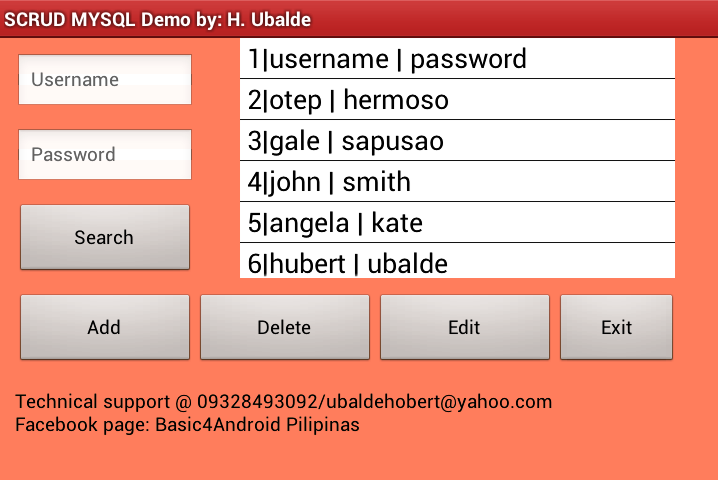 Android Scrud Search Create Update Delete In A Remote Mysql Database Sourcecodester
