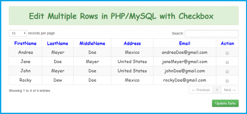 Update Multiple Rows in PHP/MySQL with Checkbox | Free Source Code ... Update Multiple Rows in PHP/MySQL with Checkbox | Free Source Code ...