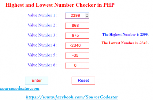 How To Check Highest And Lowest Numbers In Php Free Source Code And Tutorials