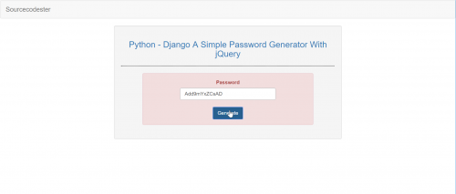 A Simple Password Generator Using Django With Jquery Free Source Code