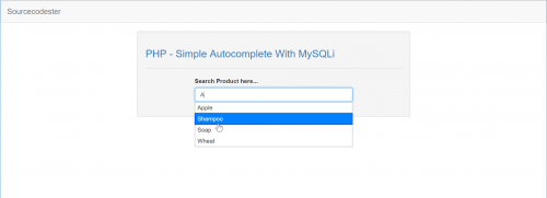 Php Simple Autocomplete With Mysqli And Jquery Free Source Code And Tutorials