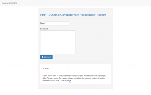 Php Dynamic Comment With Read More Feature Free Source Code And Tutorials 0588