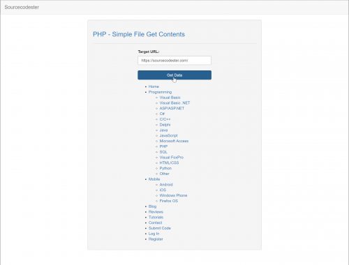 Php Simple File Get Contents Free Source Code And Tutorials