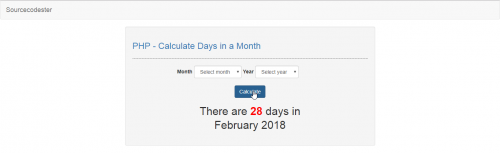 Php Calculate Days In A Month Free Source Code And Tutorials 5633