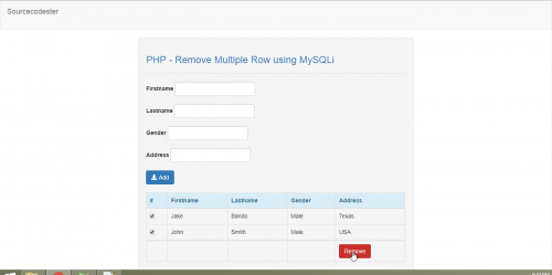 Php Remove Multiple Row Using Mysqli Free Source Code And Tutorials 0938