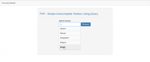 Php Simple Autocomplete Textbox Using Jquery Free Source Code