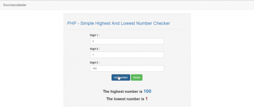 Php Simple Highest And Lowest Number Checker Free Source Code And Tutorials