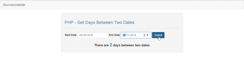 PHP Get Days Between Two Dates Free Source Code Tutorials PHP Get Days Between Two Dates Free Source Code Tutorials