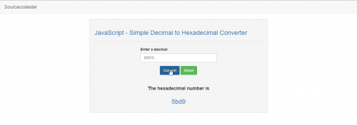 Javascript Simple Decimal To Hexadecimal Converter Free Source Code And Tutorials