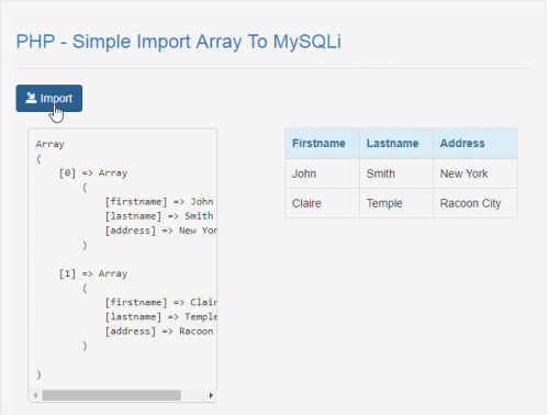 Php Simple Import Array To Mysqli Free Source Code And Tutorials