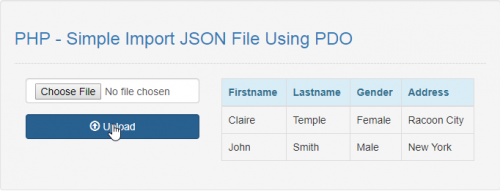 Php Simple Import Json File Using Pdo Free Source Code And Tutorials