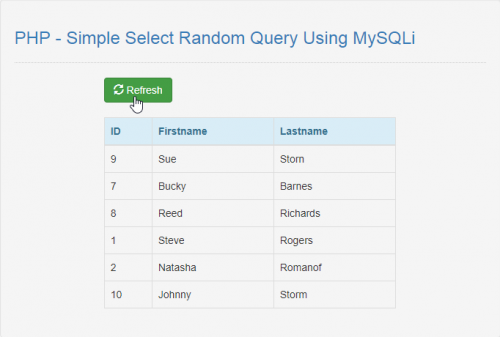Php Simple Select Random Query Using Mysqli Free Source Code