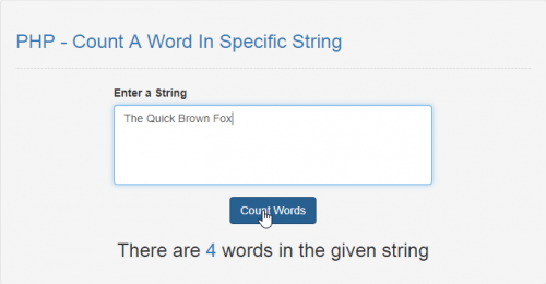 Php Count A Word In Specific String Free Source Code And Tutorials