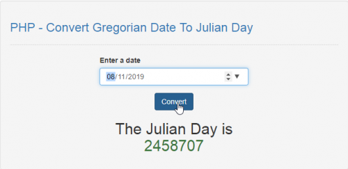 Php Convert Gregorian Date To Julian Day Free Source Code And Tutorials 9058