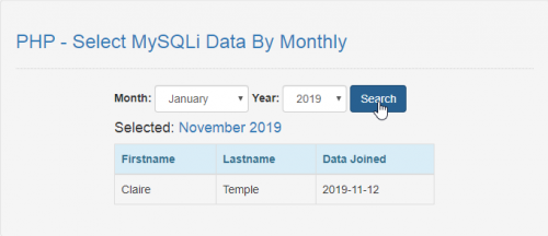 Php Select Mysqli Data By Monthly Free Source Code And Tutorials