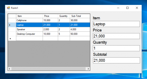 How To Display The Current Row Into The Textboxes Using C Free Source Code And Tutorials